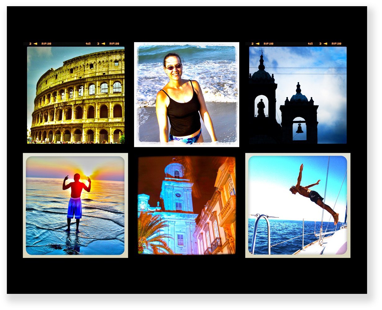 Arts Cameras Plus 24 x 36 collage with 6 square photos - Arts Cameras Plus