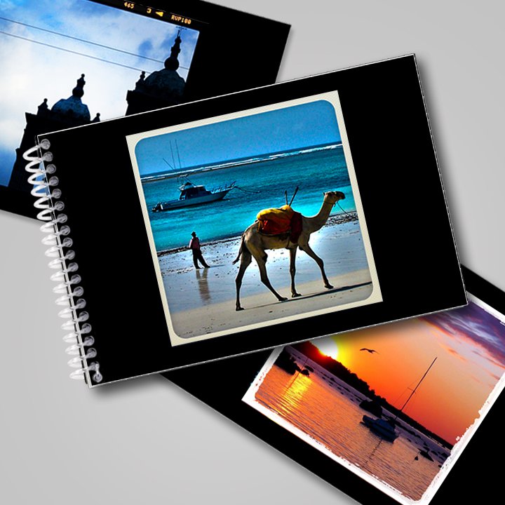 Fleetwood Photo Flip Book - 5x7 - Black Cover with Square Photo Frame ...