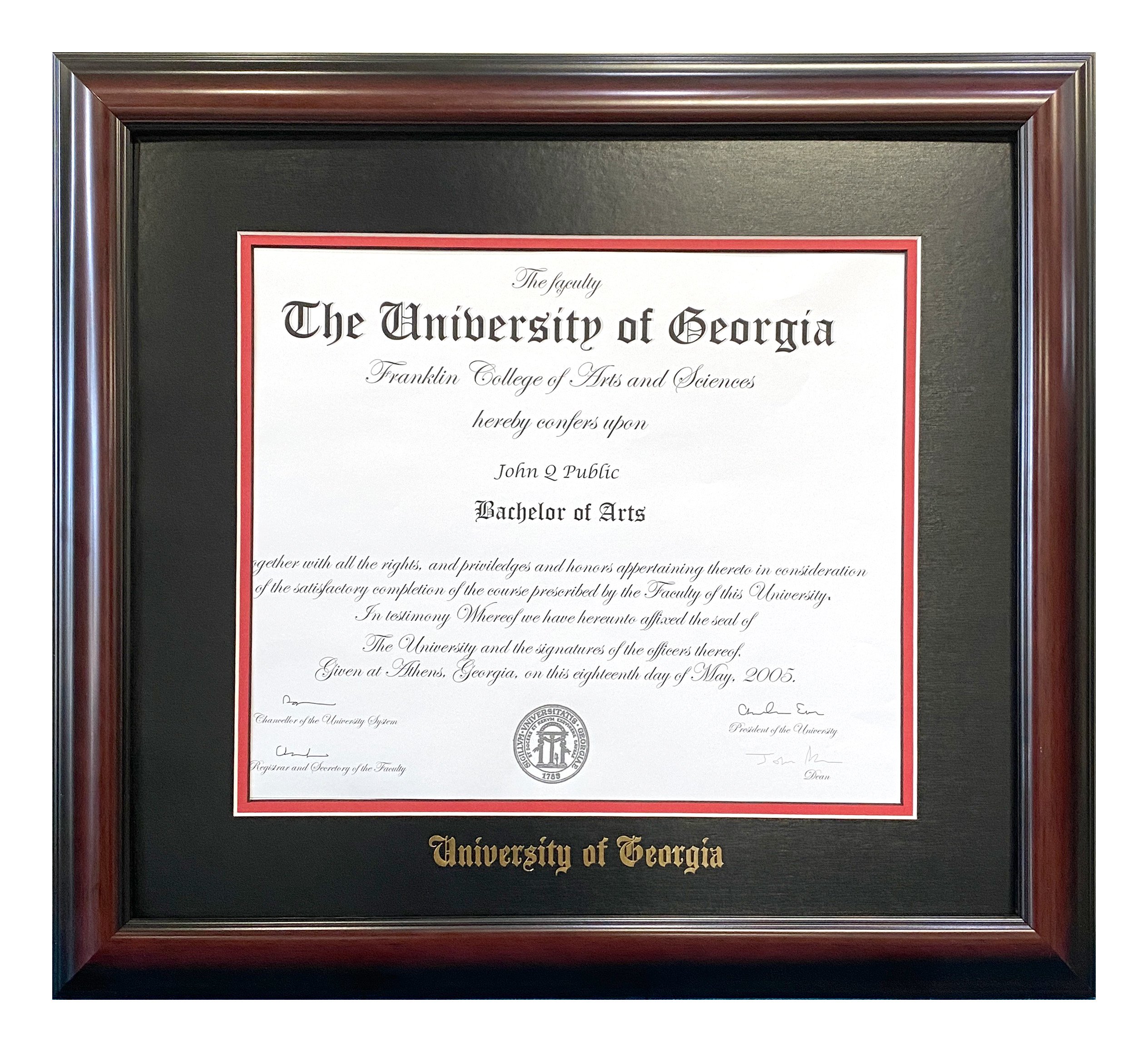 Athens Art and Frame Emblem UGA Diploma Frame (Mahogany) - Athens Art ...