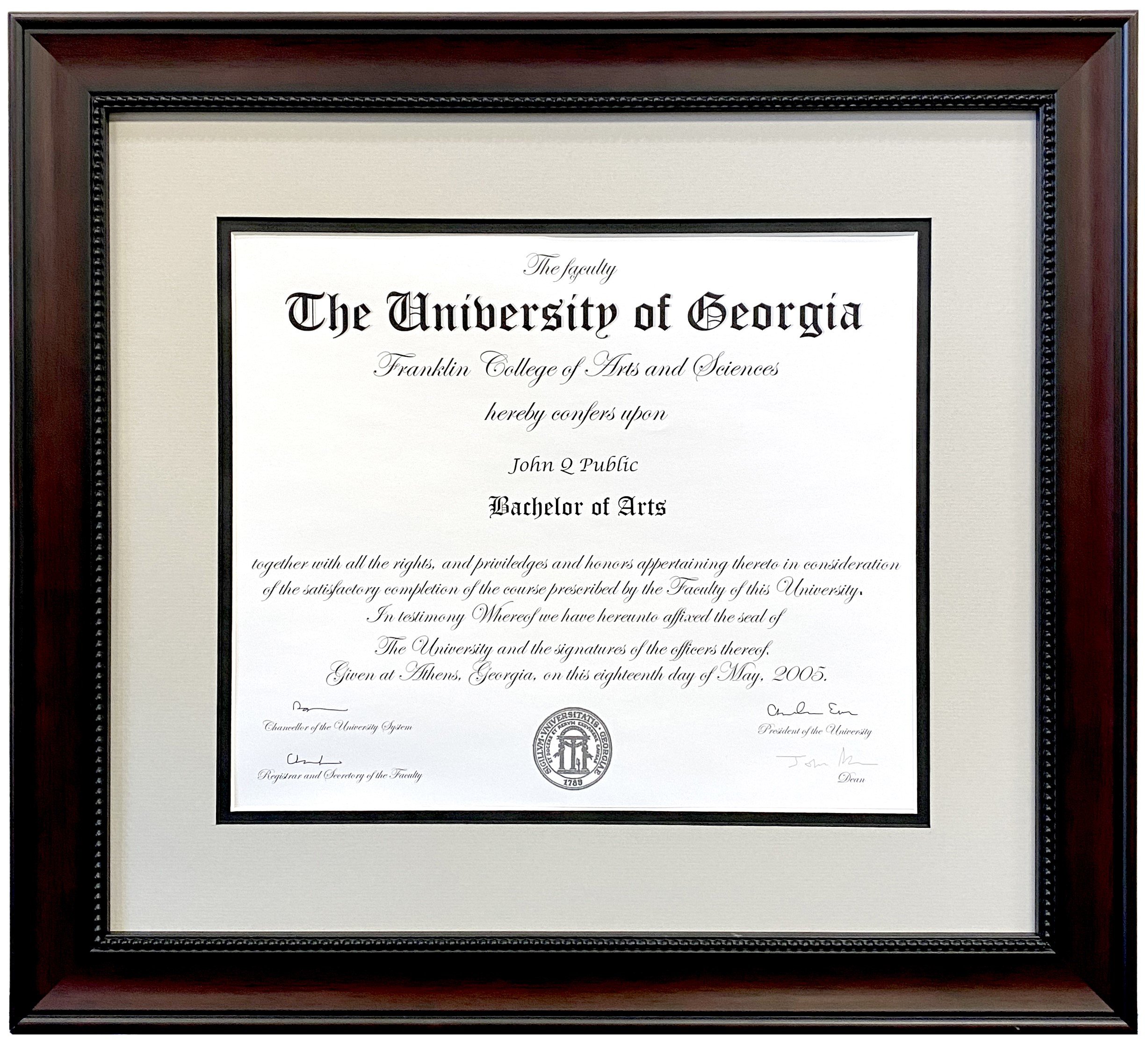 Athens Art and Frame Classic Gray UGA Diploma Frame (Mahogany w ...