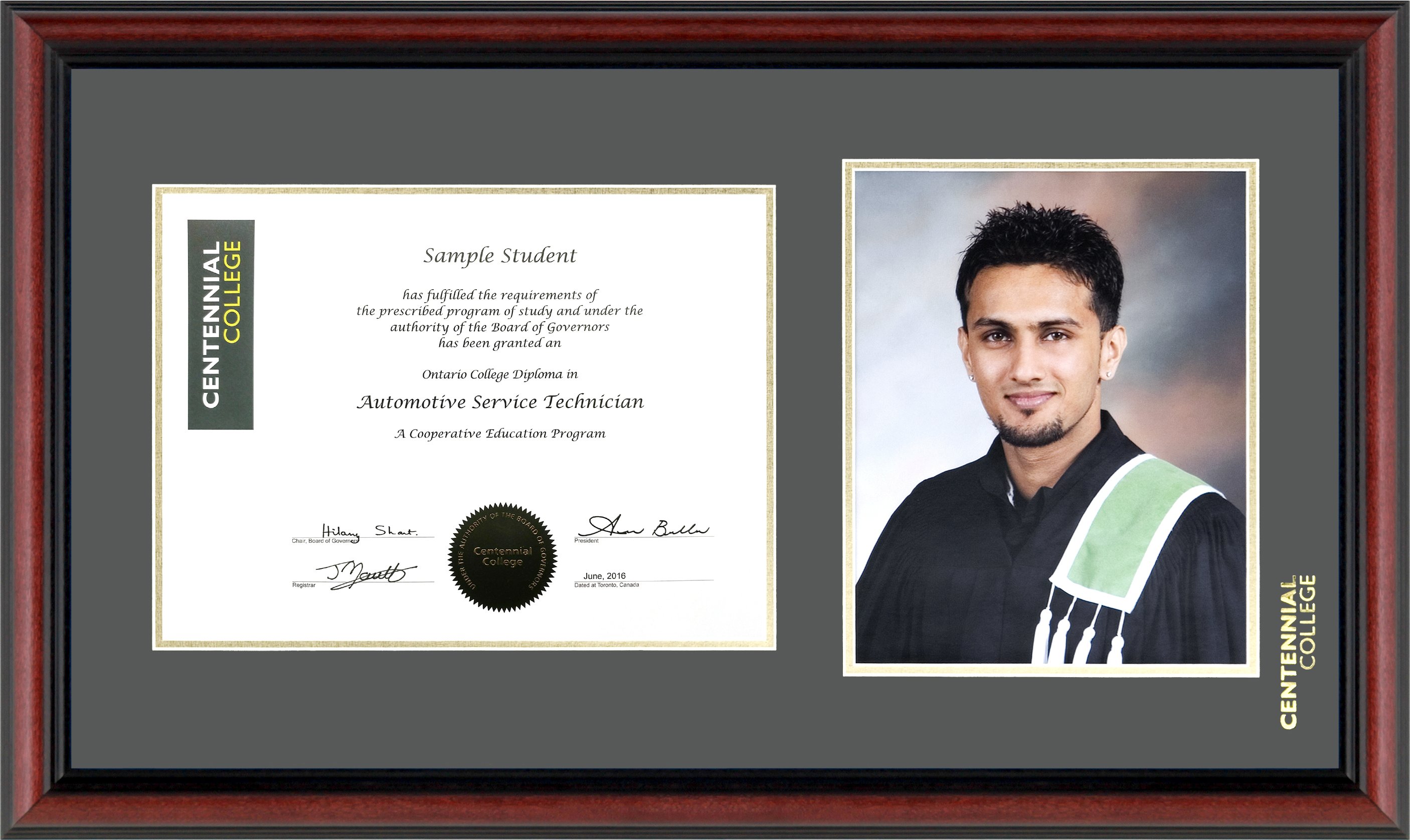 Centennial College Bostonian Diploma & Portrait Frame - CENT1425BSDP ...